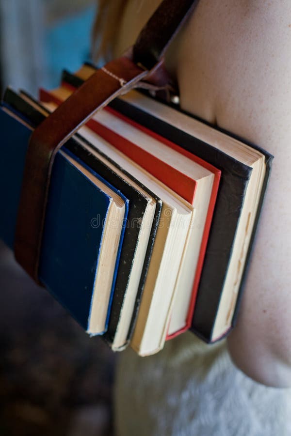 Books Tied Together with a Belt Stock Image - Image of retro, novel ...