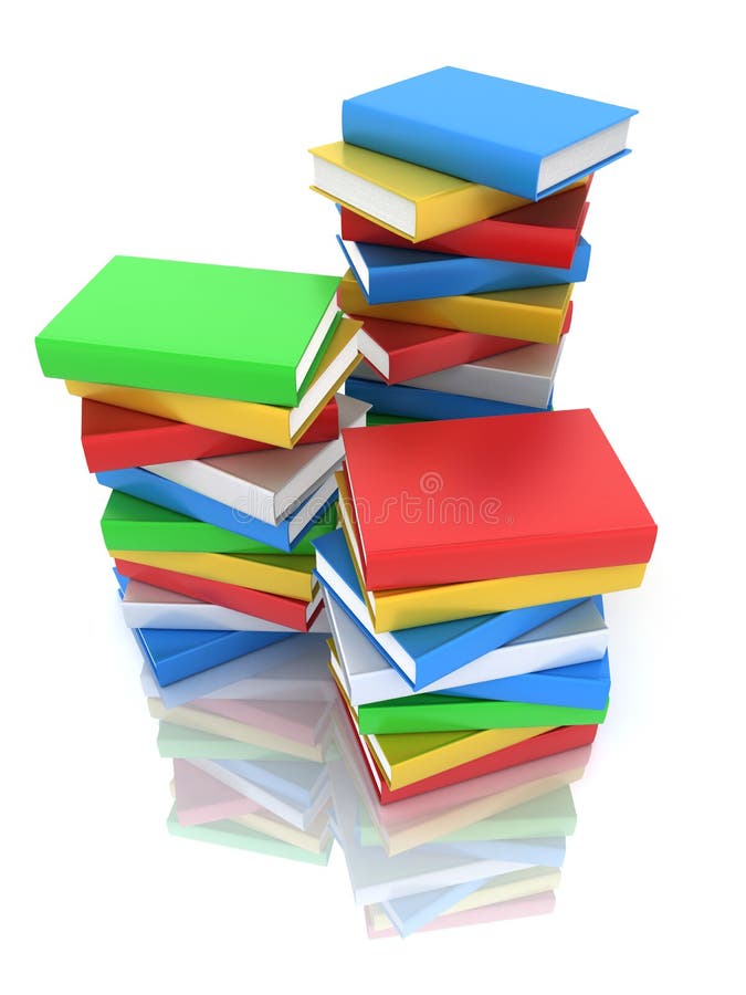 Tower of books stock illustration. Illustration of color - 15448928