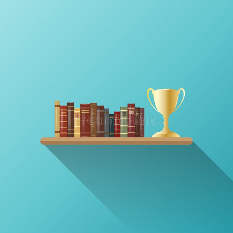 Books and Trophy stock vector. Illustration of scholarship - 135869493