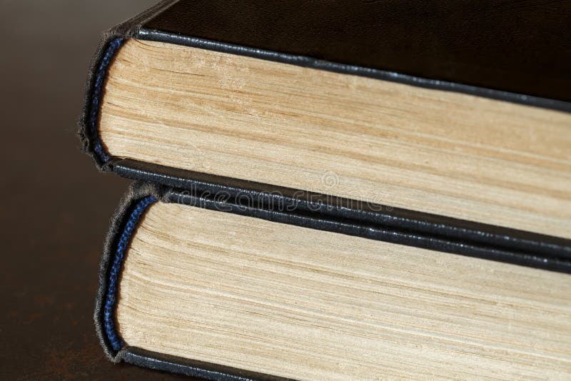 Books Two Pieces, Lying One on One, Close-up Macro View Stock Image ...