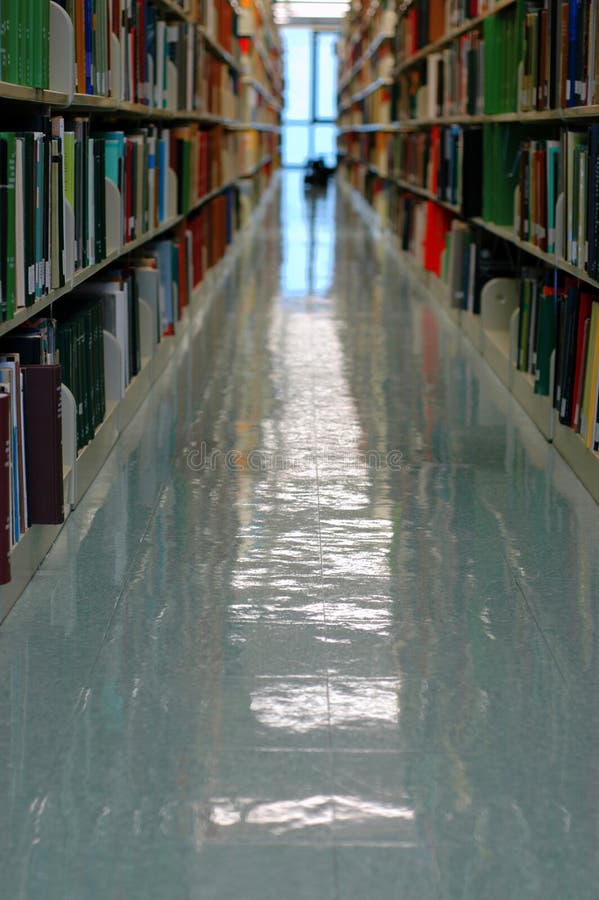 Library stacks stock photo. Image of stacks, library, perspective - 5441520