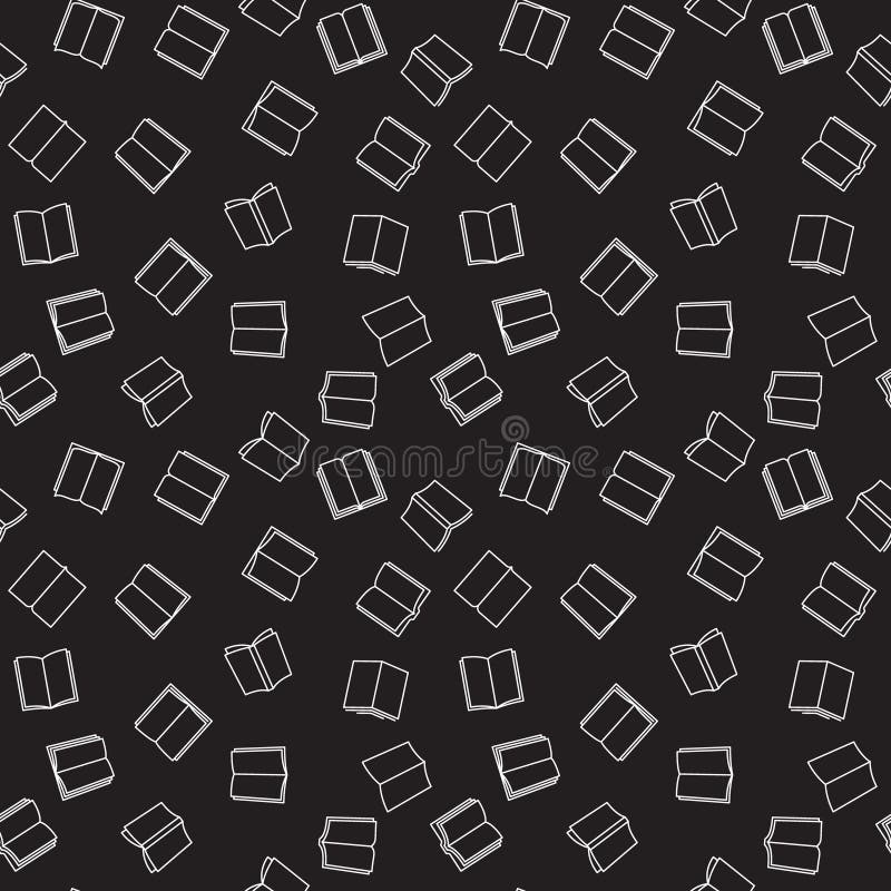 Books Seamless Outline Blue Pattern. Vector Background Stock Vector - Illustration of background ...