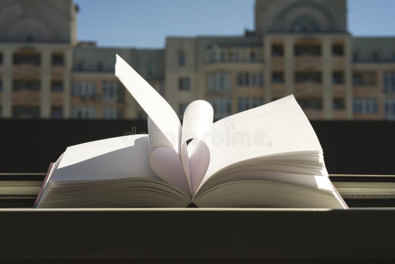 Books in the Window with City View. Copy Space for Text Stock Photo ...