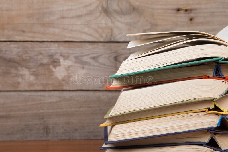 Books on the Wooden Background Stock Photo - Image of open, study ...