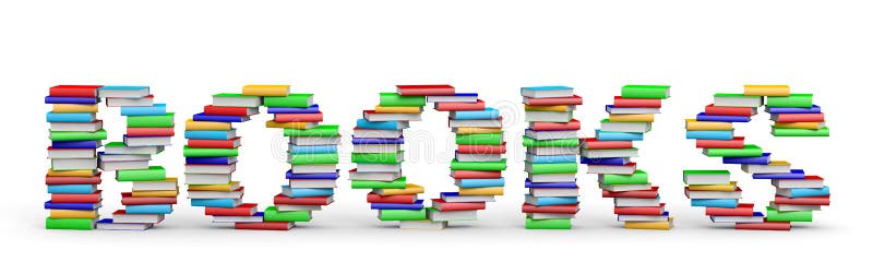 Books Word Concept Banner Template. People Reading Books Cartoon ...