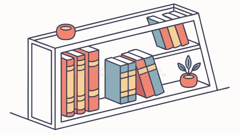 Bookshelf with Books Illustration, Vector Design Generative AI Stock ...