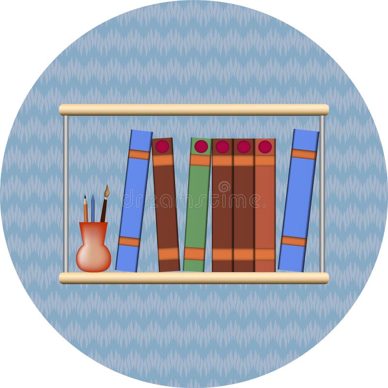 Bookshelf with books stock vector. Illustration of objects - 48525790