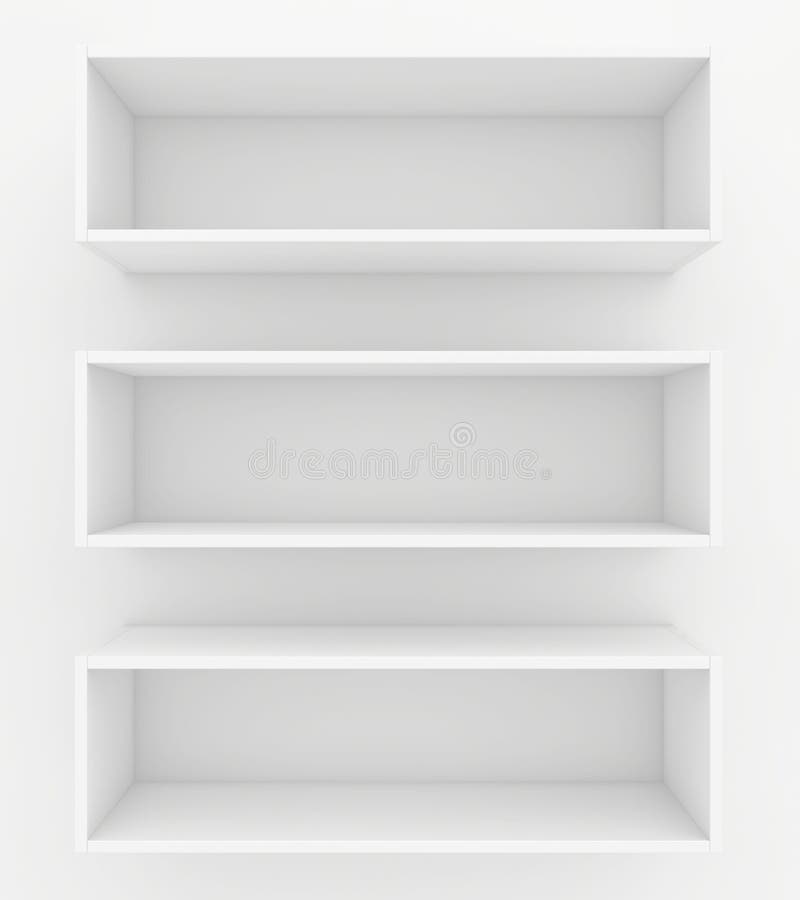 Bookshelf. 3d Render on White Background Stock Illustration ...