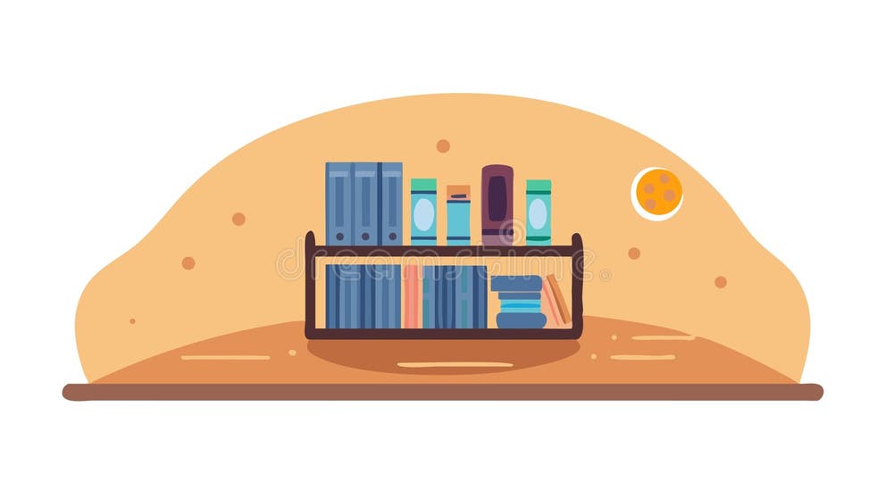 Bookshelf in Desert: Remote Learning, Vector Design Generative AI Stock Vector - Illustration of ...