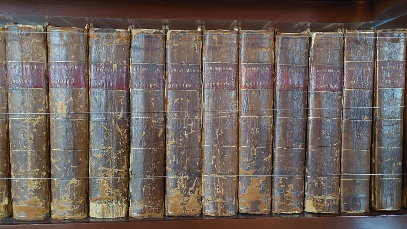 Bookshelf Filled with Books in an Old Library Stock Photo - Image of ...