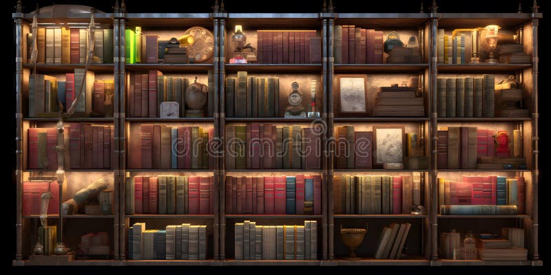 A Bookshelf Filled with Encyclopedias and Dictionaries Hy Created with ...