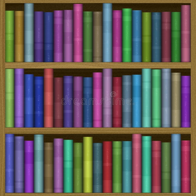 Bookshelf Generated Hires Texture Stock Illustration - Illustration of ...