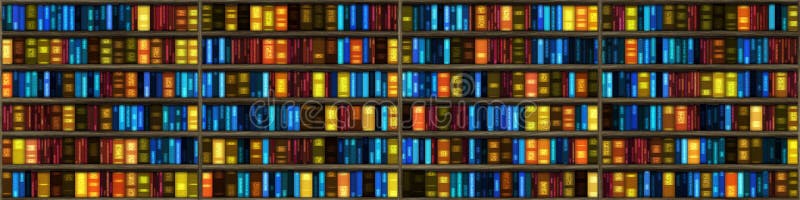 Books on shelves stock illustration. Illustration of media - 61764735