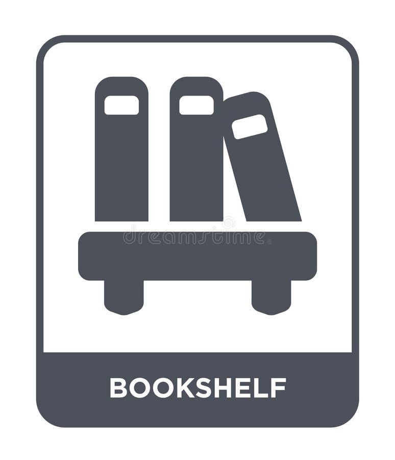 Bookshelf Icon in Trendy Design Style. Bookshelf Icon Isolated on White ...