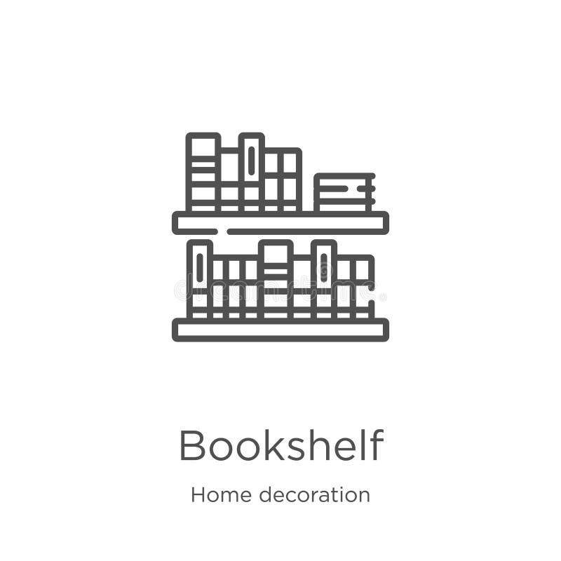 Bookshelf Icon Vector from Home Decoration Collection. Thin Line ...