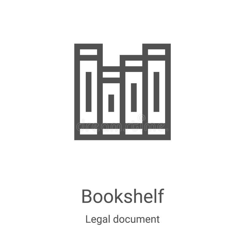 Bookshelf Icon Vector from Legal Document Collection. Thin Line ... Bookshelf Icon Vector from Legal Document Collection. Thin Line ...