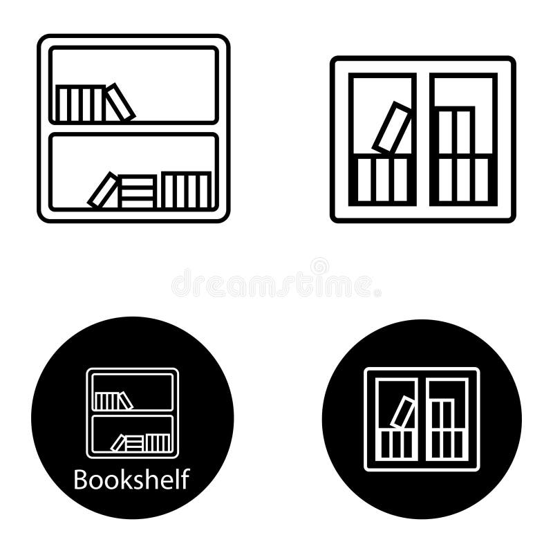 Bookshelf icon vector stock vector. Illustration of shelf - 287121413