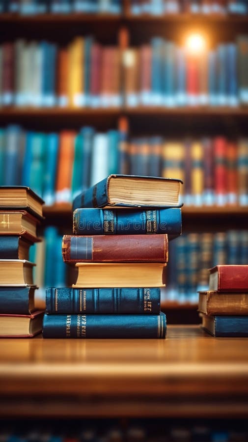 Bookshelf in the Library, Blurred Background, Back To School Concept ...