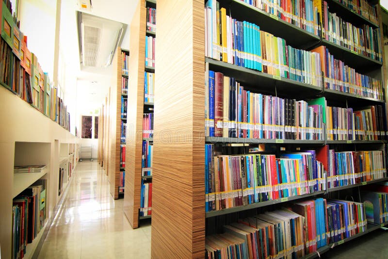 Bookshelf in library editorial image. Image of books - 54426745