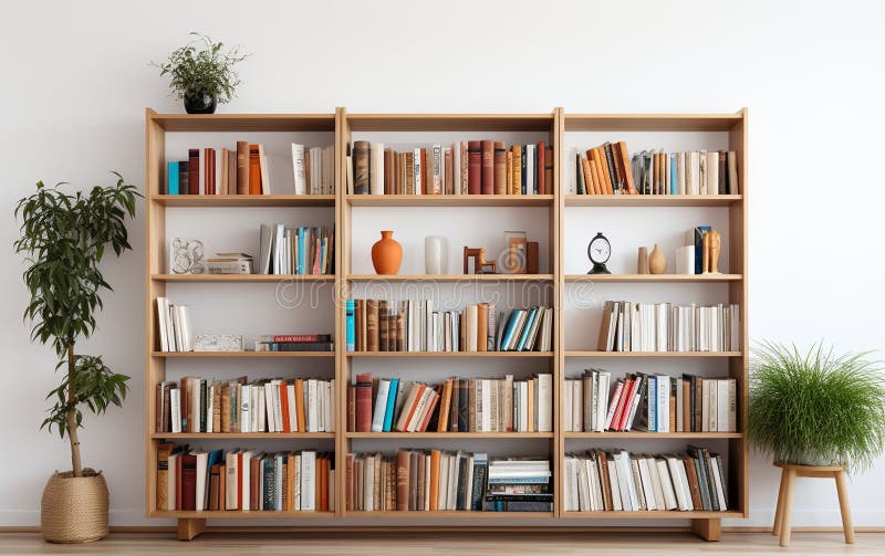 Bookshelf with See-through Backdrop Stock Photo - Image of decor ...