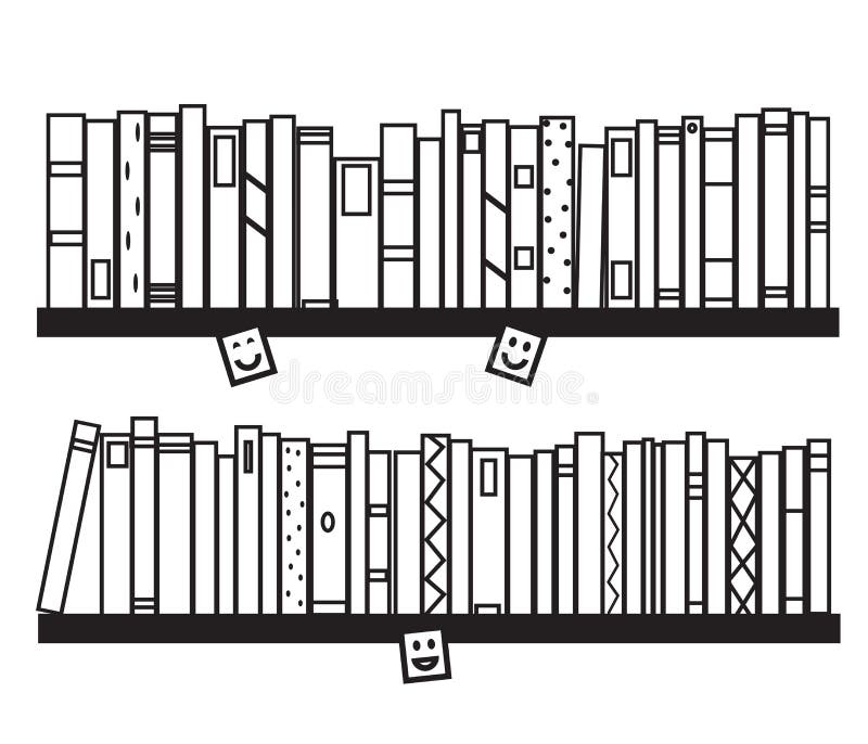 Bookshelf Clip Art Black And White