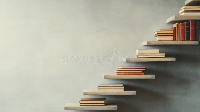 Bookshelf Staircase Symbolizing Learning and Growth, with Space for ...