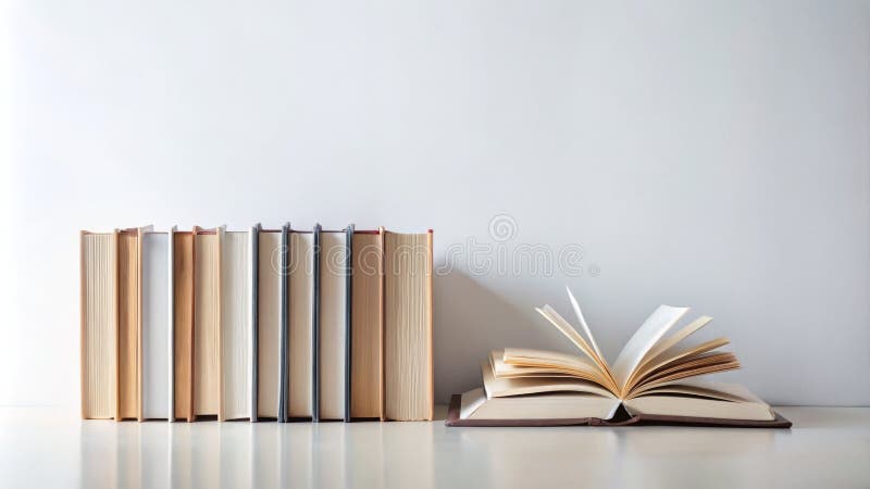 Bookshelf Still Life Open and Closed, Neutral Tones, Knowledge Concept ...