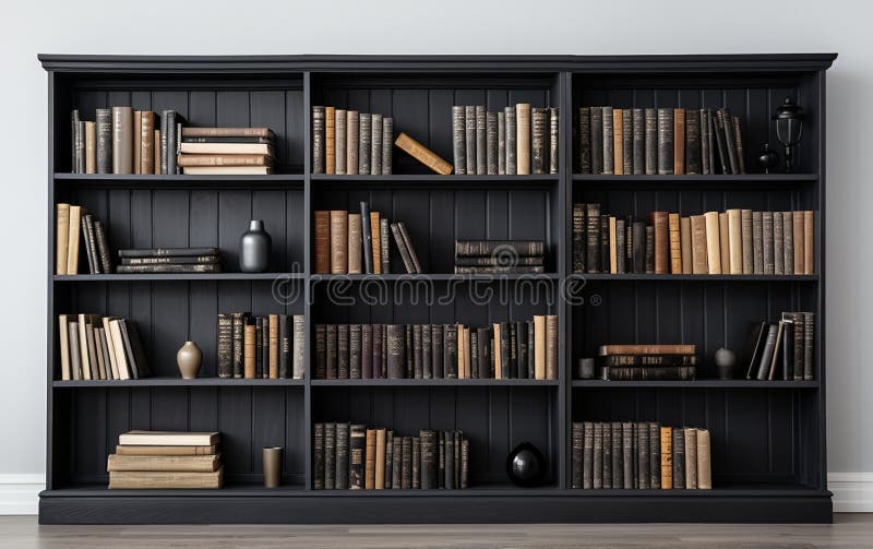 Bookshelf in White Background -Generative Ai Stock Illustration ...