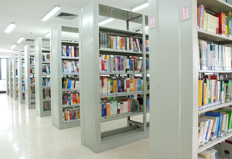 Library Bookshelves editorial stock photo. Image of powerful - 55947383