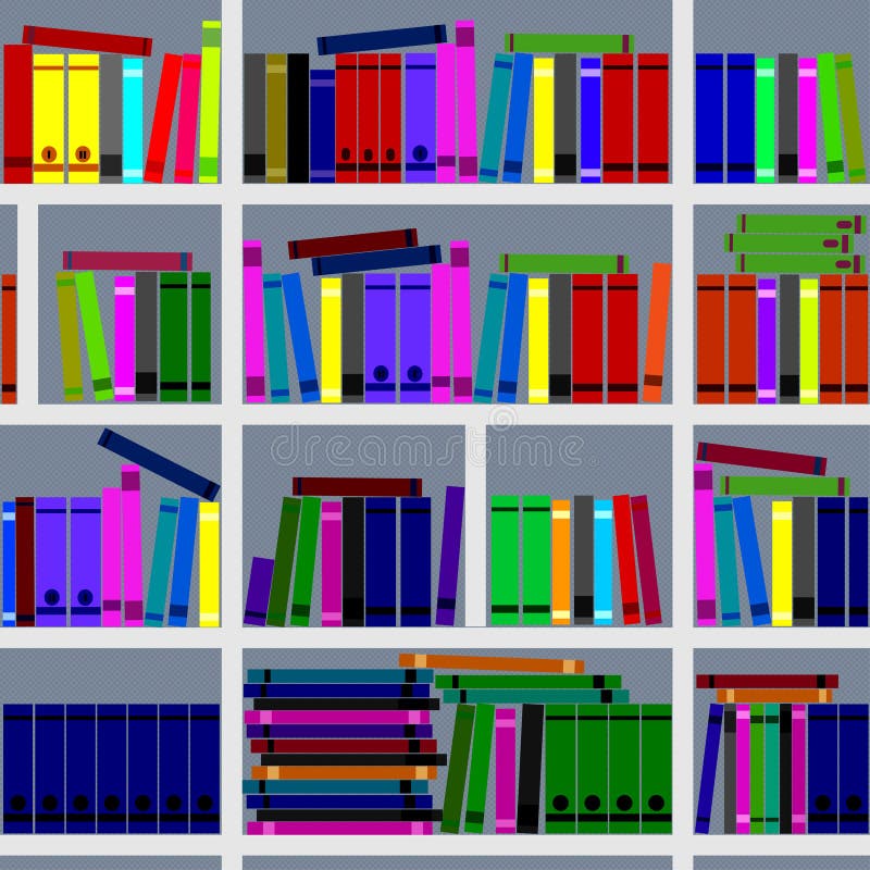 Bookshelves. Seamless Texture Stock Vector - Illustration of seamless ...