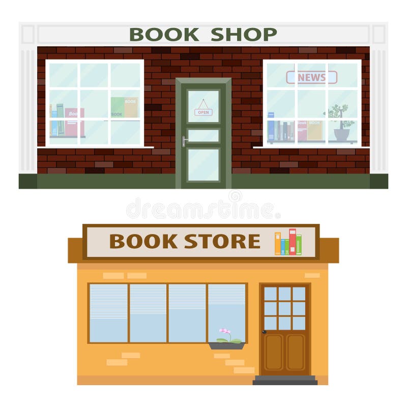 Bookshop, Bookstore Facade. Vector Illustration Stock Illustration ...