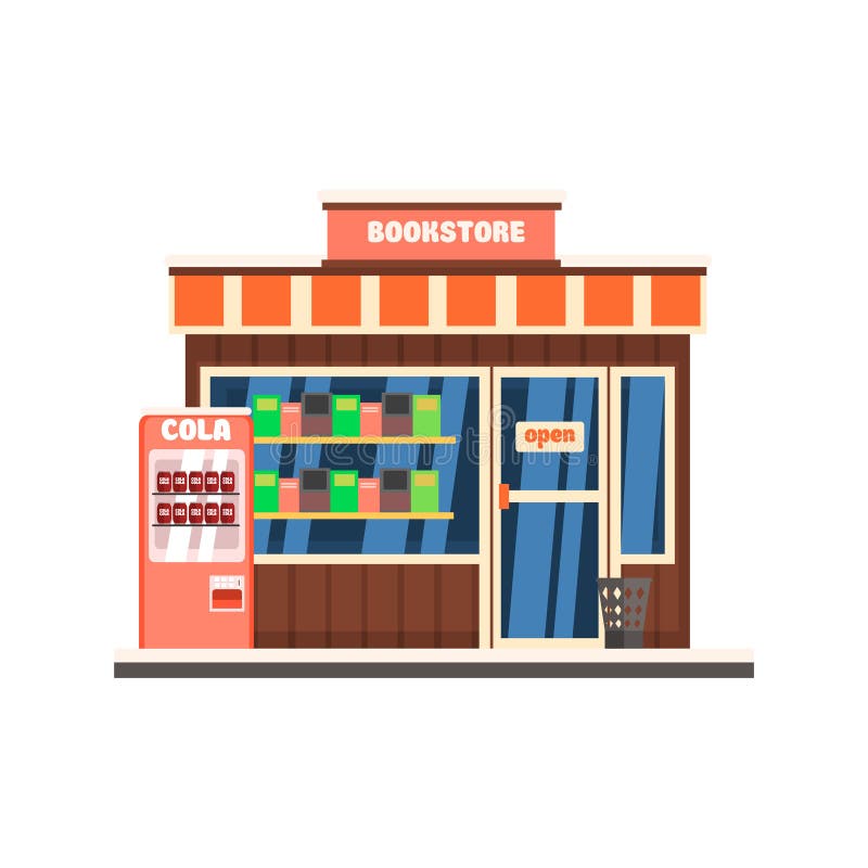Bookshop Front. Vector Illustration Stock Vector - Illustration of ...