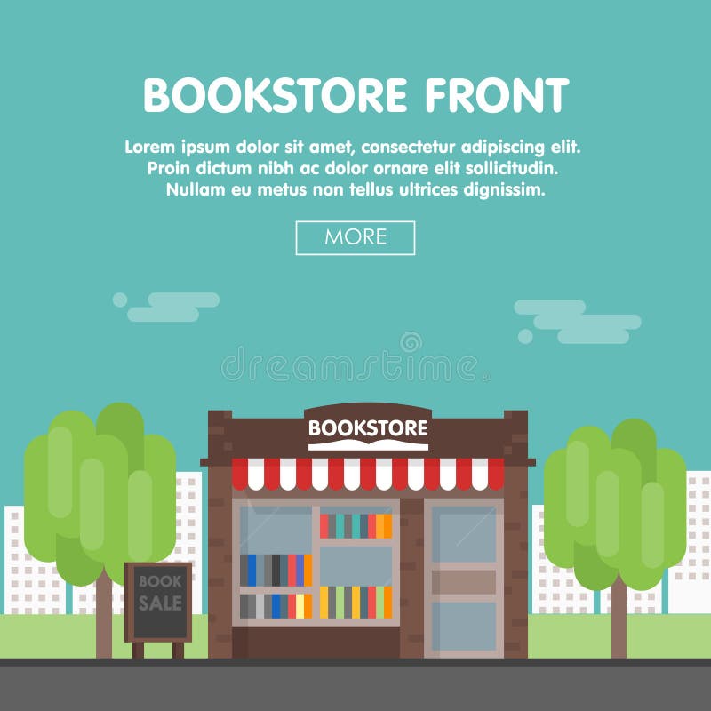 Bookstore Front Vector Illustration Stock Vector - Illustration of ...