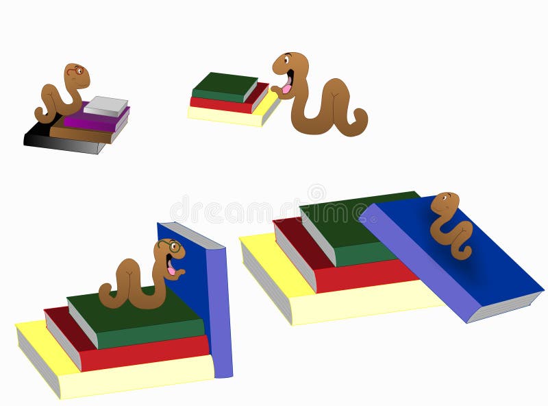 Bookworm Readers Clip Art Illustrations Stock Vector - Illustration of ...