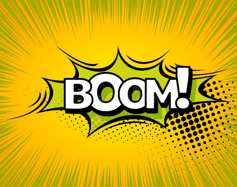 Boom. Background with Boom Comic Book Explosion Vector Design Pattern ...