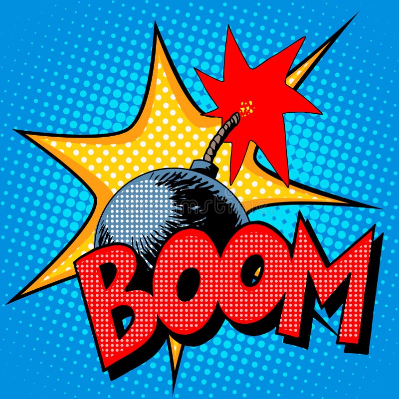 Boom comic book explosion stock vector. Illustration of grunge - 104203071
