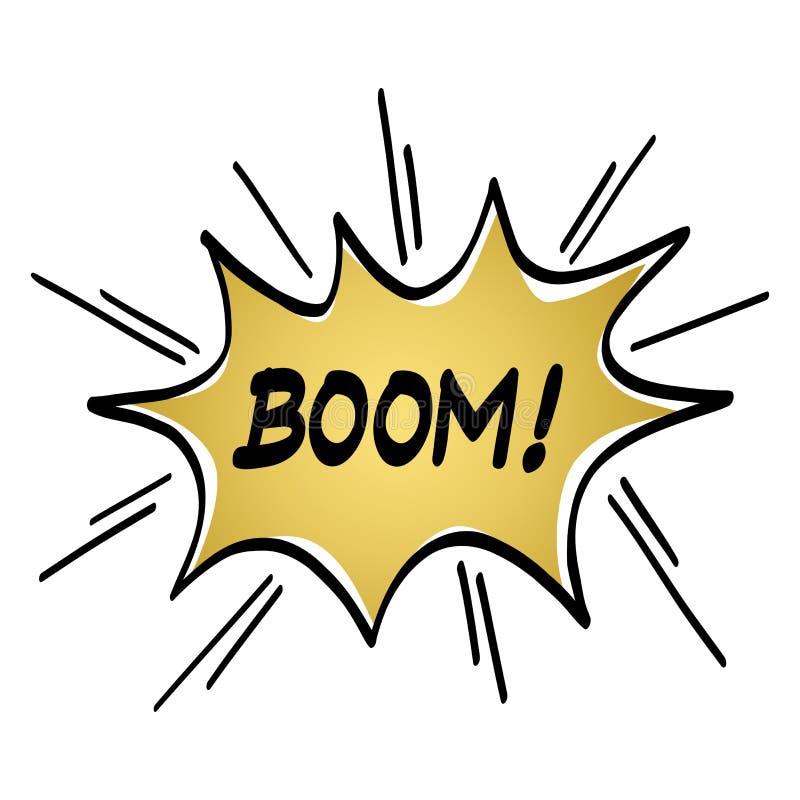 Boom Bomb Comic Speech Bubble Expression Text Cartoon Illustration ...