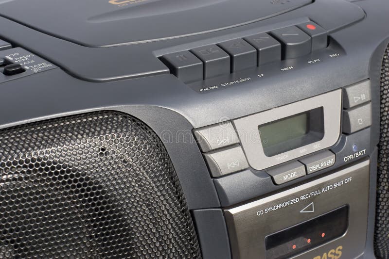 Boom Box Closeup stock photo. Image of listen, disk, portable - 1668814