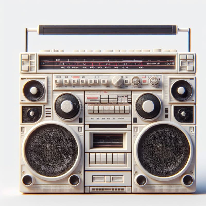 Boom Box in 90s 80s Y2K Theme Stock Illustration - Illustration of boom ...