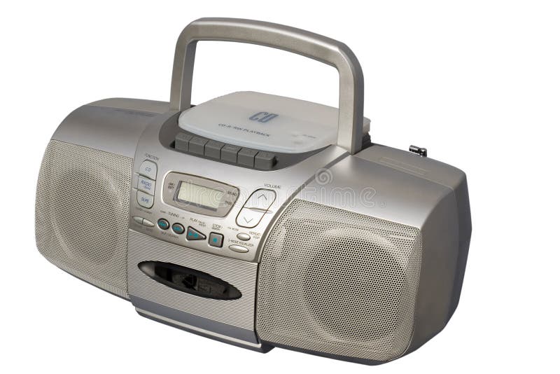 Boom Box Silver colored stock photo. Image of eject, recorder - 1607096