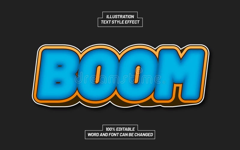 Boom Cartoon Text Style Effect Stock Vector - Illustration of effect ...
