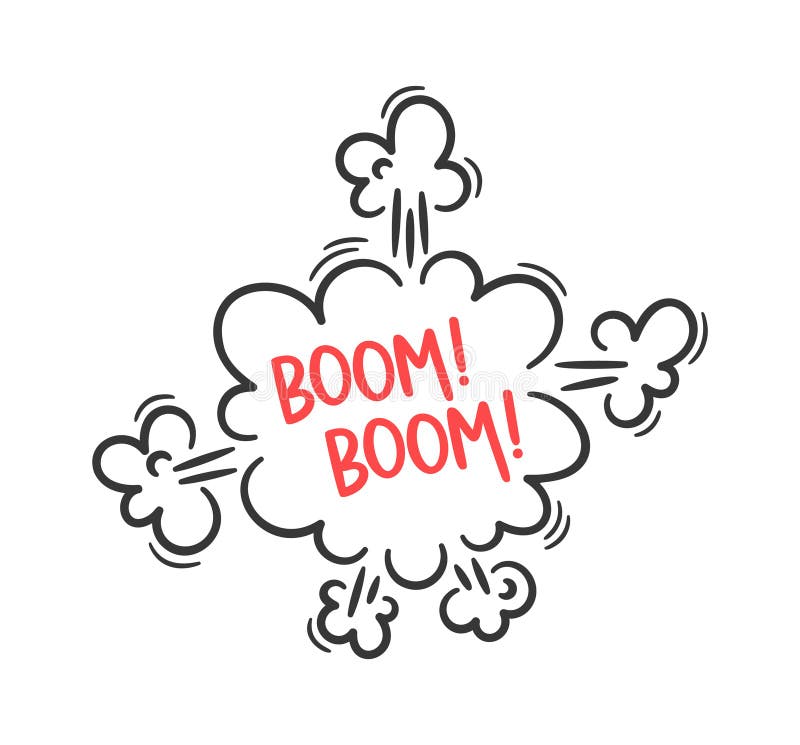 Boom-boom Cloud Dust Explosion Cartoon Stock Vector - Illustration of ...