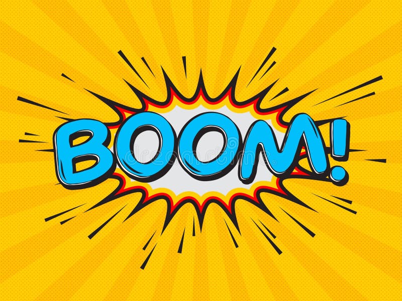 Boom! (Comic Book Design) stock illustration. Illustration of boom ...