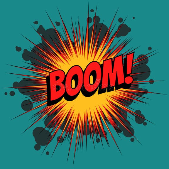 Boom comic book explosion stock vector. Illustration of grunge - 104203071