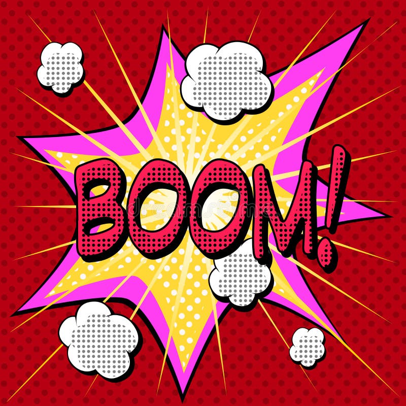 Boom Comic Book Style Explosion Stock Vector - Illustration of halftone ...