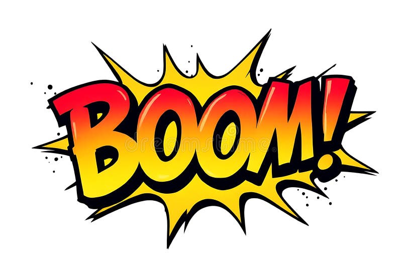 Boom Comic Explosion with Vibrant Colors and Spiky Outline Design Stock ...