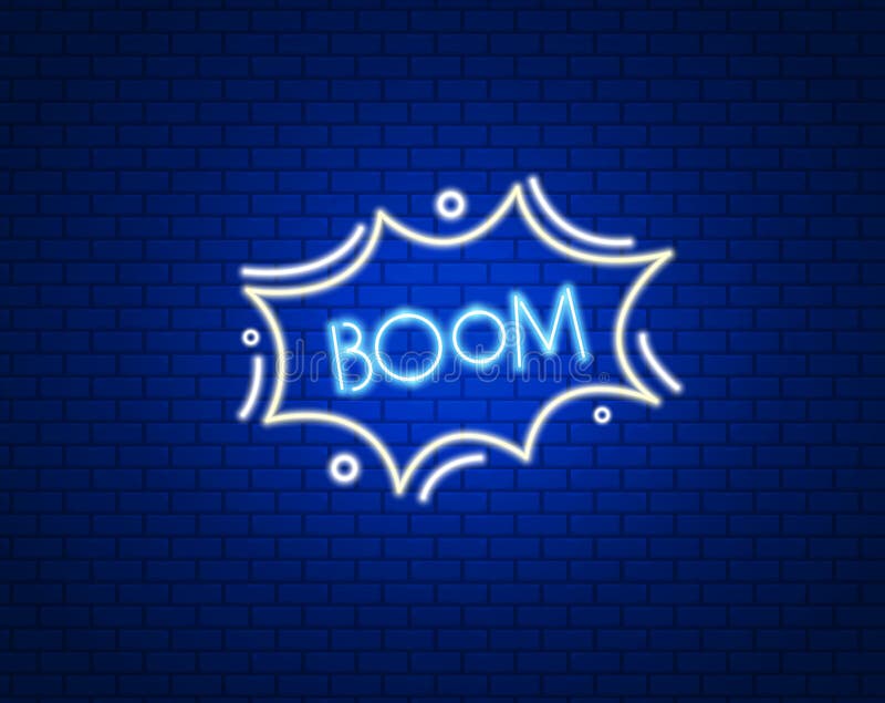 BOOM Neon Sign Vector. BOOM Pop Art Design Template Neon Sign, Light ...