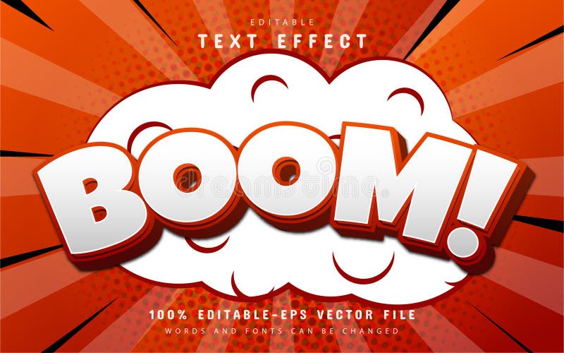 Boom Comic Style Text Effect Stock Vector - Illustration of cartoon ...