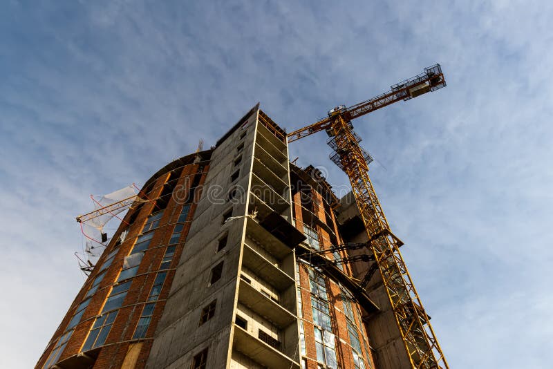 Boom Crane on a Sky Background Stock Photo - Image of city, mobile ...