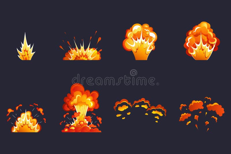 Fire Explosion Ui Animation Stock Vector - Illustration of animation ...